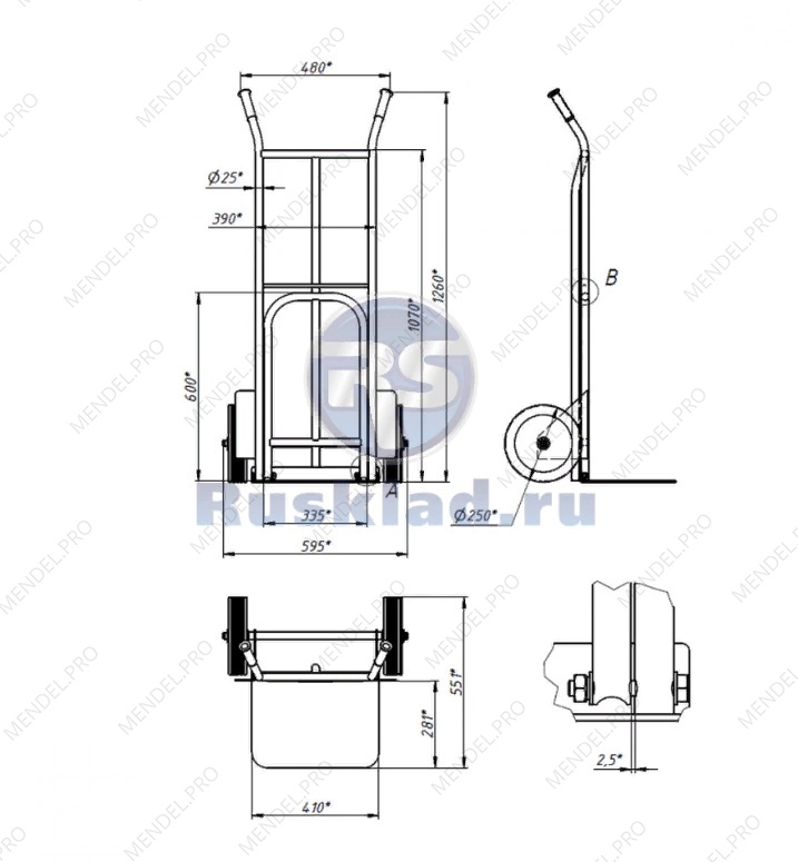 Тележка двухколесная НТТ 1823 | Двухколесные тележки | М3 Групп